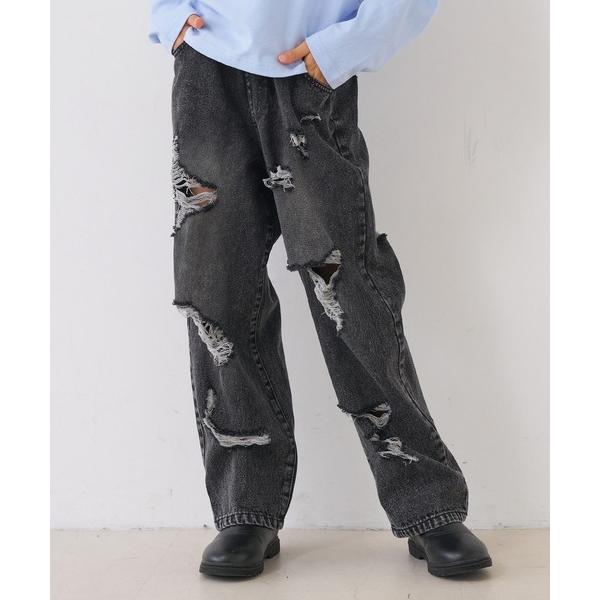 ZOZO問い合わせ番号:108972280ショップ:coca，コカブランド:coca（coca），コカ商品名:キッズ　デニムダメージパンツカテゴリ:パンツ>デニムパンツブランド品番:36-260533201-10素材:綿57%レーヨン...