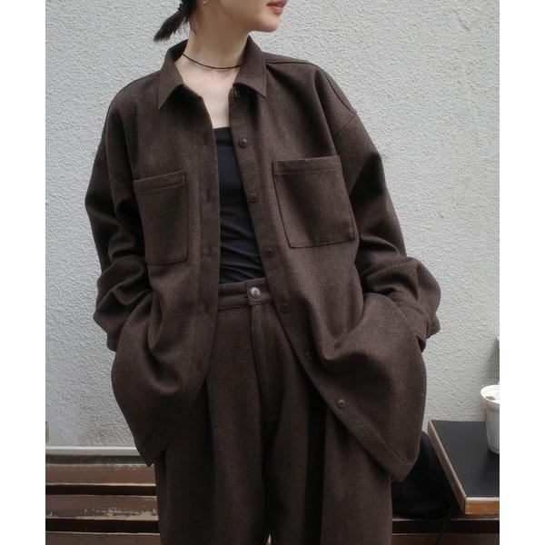 ZOZO問い合わせ番号:109012962ショップ:select MOCA，セレクトモカブランド:select MOCA by son，セレクトモカバイソン商品名:ウールライクオーバーシャツ「セットアップ対応」「by SON」カテゴリ:トッ...