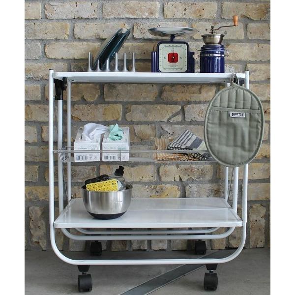 ZOZO問い合わせ番号:109013644ショップ:DULTON，ダルトンブランド:DULTON，ダルトン商品名:FOLDING TROLLEY/キッチン ワゴンカテゴリ:インテリア>収納グッズブランド品番:H11907-MBK/H1...