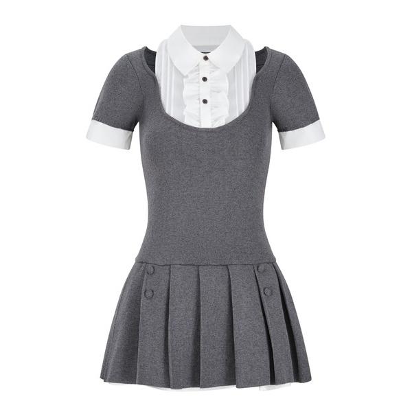 ZOZO問い合わせ番号:109051375ショップ:ANDWANG，アンドワンブランド:andwang，アンドワン商品名:Grace Pleated Docking Mini Dressカテゴリ:ワンピース/ドレス>ワンピースブランド...
