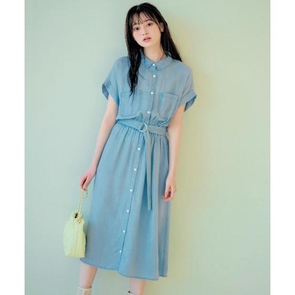 ZOZO問い合わせ番号:109088644ショップ:Belle Maison，ベルメゾンブランド:Belle Maison，ベルメゾン商品名:【Papel lapiz（パペルラピス）】てろりんデニムシャツワンピカテゴリ:ワンピース/ドレス&...