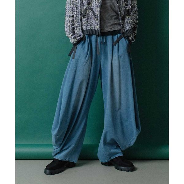 ZOZO問い合わせ番号:109125756ショップ:MARECHAL TERRE，マルシャルテルブランド:MARECHAL TERRE，マルシャルテル商品名:デニム加工裏毛ドレープパンツカテゴリ:パンツ>スウェットパンツブランド品番:...