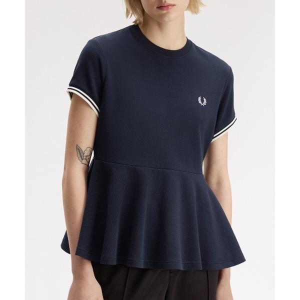 ZOZO問い合わせ番号:109127769ショップ:FRED PERRY，フレッドペリーブランド:FRED PERRY，フレッドペリー商品名:Peplum Pique T-Shirt／ペプラム鹿の子Tシャツカテゴリ:トップス>Tシャツ...