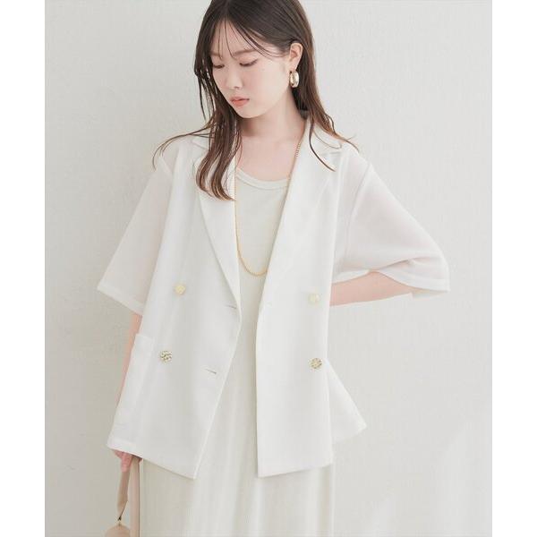 『タイムセール実施中』ZOZO問い合わせ番号:109174498ショップ:natural couture，ナチュラルクチュールブランド:natural couture，ナチュラルクチュール商品名:メッシュWテーラー半袖ジャケットカテゴリ:ジ...