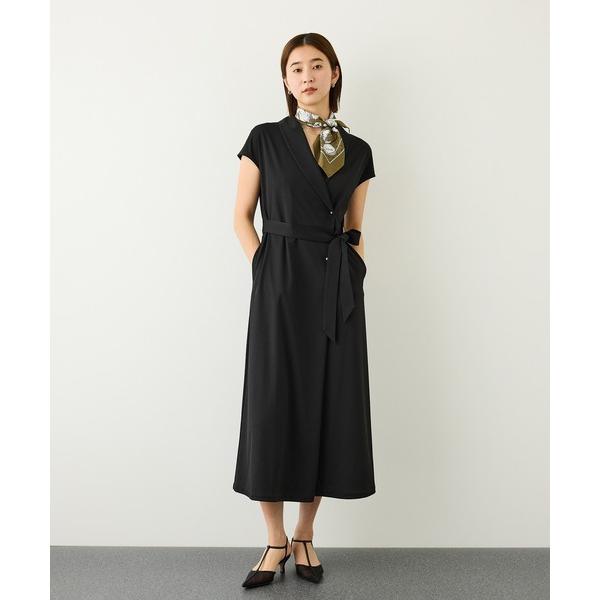 ZOZO問い合わせ番号:109212694ショップ:ROPE'，ロぺブランド:ROPE'，ロペ商品名:ジャージラップフレンチスリーブワンピース/UVカット・接触冷感・吸水速乾・イージーケアカテゴリ:ワンピース/ドレス>ワンピースブラン...