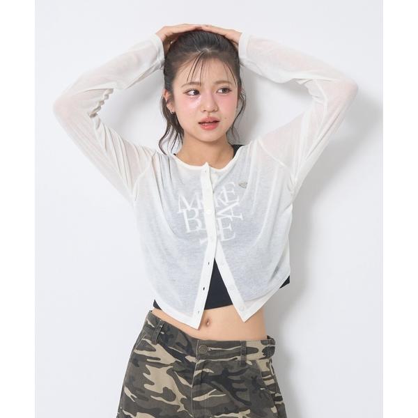 ZOZO問い合わせ番号:109323355ショップ:NARUMIYA ONLINE，ナルミヤ オンラインブランド:LOVETOXIC，ラブトキシック商品名:【UV/吸水速乾】インナーつきシアーカーディガンカテゴリ:トップス>カーディガ...