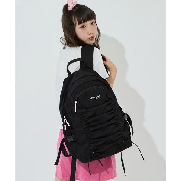 ZOZO問い合わせ番号:109367861ショップ:ANAP，アナップブランド:ANAP GiRL，アナップガール商品名:【１２Ｌ】シャーリングリボンリュックカテゴリ:バッグ>ショルダーバッグブランド品番:919-8001素材:表地/...