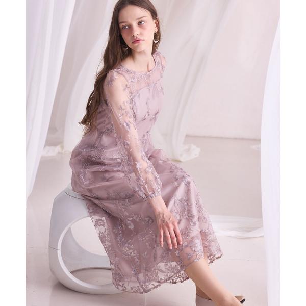 ZOZO問い合わせ番号:109408363ショップ:AIMER，エメブランド:AIMER，エメ商品名:グラデーションフラワー刺繍チュールロングスリーブフレアパーティードレス　結婚式　お呼ばれ　ドレス　20代 30代カテゴリ:ワンピース/ドレ...