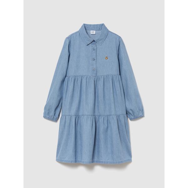 『タイムセール実施中』ZOZO問い合わせ番号:109448483ショップ:GAP，ギャップブランド:GAP，ギャップ商品名:リラックスフィット ティアード シャンブレー シャツワンピース (キッズ)カテゴリ:ワンピース/ドレス>ワンピ...