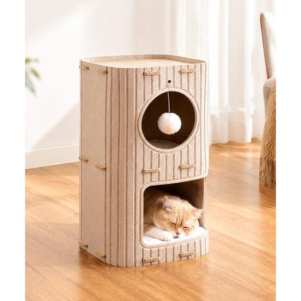 ※このアイテムは返品・交換対象外商品です。ZOZO問い合わせ番号:109562606ショップ:aimoha，アイモハブランド:aimoha，アイモハ商品名:省スペース2段キャットハウスカテゴリ:ペットグッズ>その他ペットグッズブランド...
