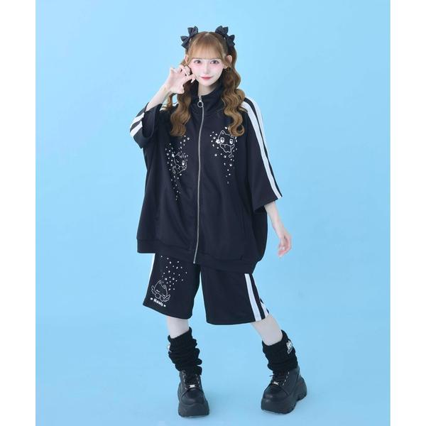 ZOZO問い合わせ番号:109603219ショップ:Hauls，ハウルズブランド:Hauls，ハウルズ商品名:にゃんこ顔文字半袖ジャージセットアップカテゴリ:トップス>ジャージブランド品番:HA-074素材:ポリエステル100%原産国...