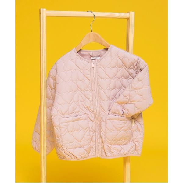 ZOZO問い合わせ番号:109606593ショップ:branshes，ブランシェスブランド:branshes，ブランシェス商品名:「マシンウォッシャブル」ハート柄キルティングジャケットカテゴリ:ジャケット/アウター>ノーカラージャケッ...