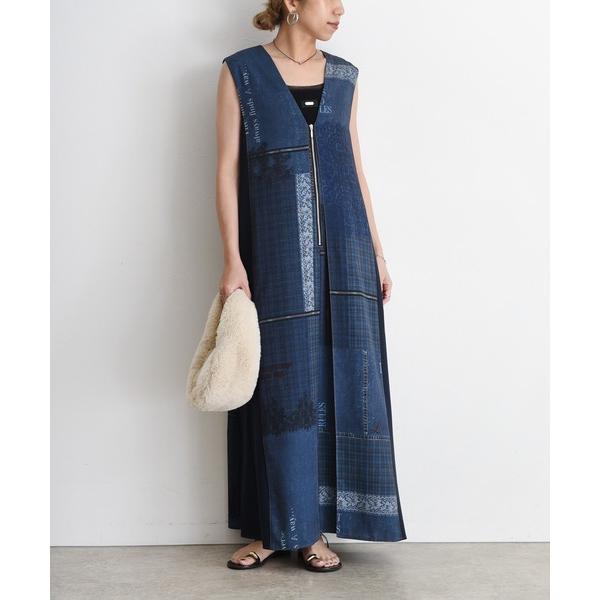 ZOZO問い合わせ番号:109606917ショップ:Eimee Law，エイミーロウブランド:Eimee Law，エイミーロウ商品名:デニムONチェックプリント フロントタックワンピースカテゴリ:ワンピース/ドレス>ワンピースブランド...
