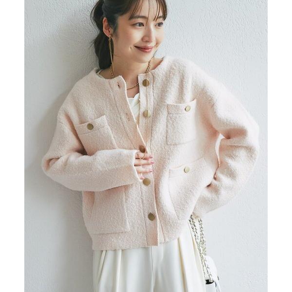 『タイムセール実施中』ZOZO問い合わせ番号:109648194ショップ:La boutique BonBon，ラブティックボンボンブランド:La boutique BonBon，ラブティックボンボン商品名:「再販」ブークレ接結ニットジャケ...