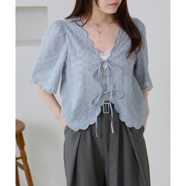 ZOZO問い合わせ番号:109684267ショップ:apres jour，アプレジュールブランド:apres jour clair，アプレジュールクレア商品名:「apres jour clair」コットンレースリボントップスカテゴリ:トップ...