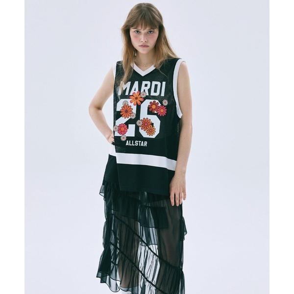 ZOZO問い合わせ番号:109763441ショップ:Mardi Mercredi，マルディメクルディブランド:Mardi Mercredi，マルディメクルディ商品名:MESH JERSEY TOP SLEEVELESS BLOSSOM / ...