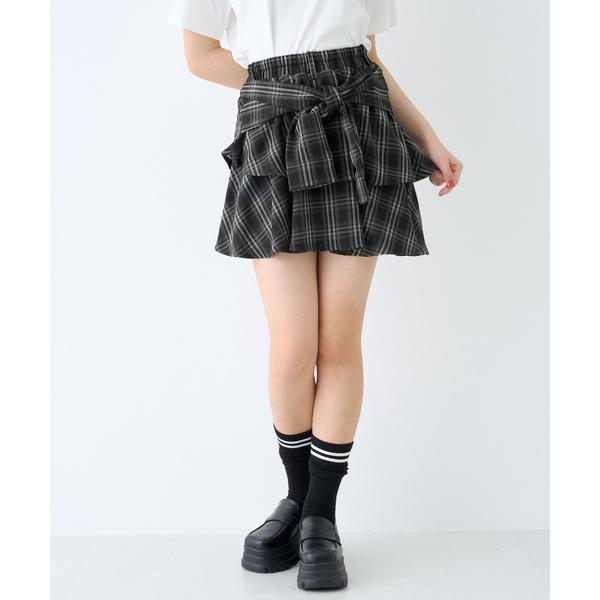 ZOZO問い合わせ番号:109800881ショップ:NARUMIYA ONLINE，ナルミヤ オンラインブランド:LOVETOXIC，ラブトキシック商品名:「LTXC」イレヘム腰巻き風チェックキュロットカテゴリ:スカート>スカートブラ...