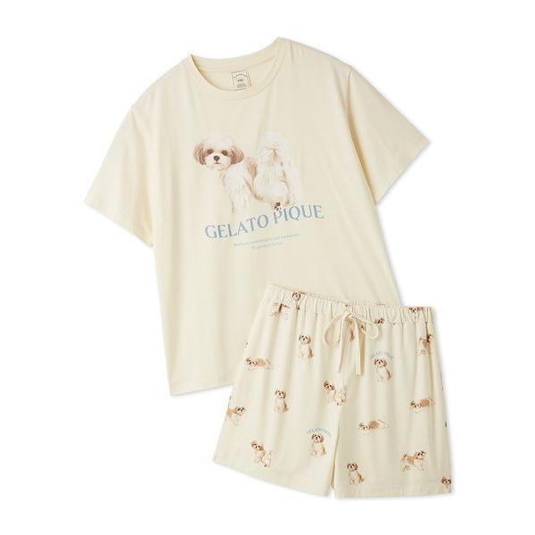 ZOZO問い合わせ番号:109803717ショップ:gelato pique，ジェラート　ピケブランド:gelato pique，ジェラートピケ商品名:「ONLINE限定」「接触冷感」「UVカット」お散歩ドッグワンポイントTシャツ＆ショート...