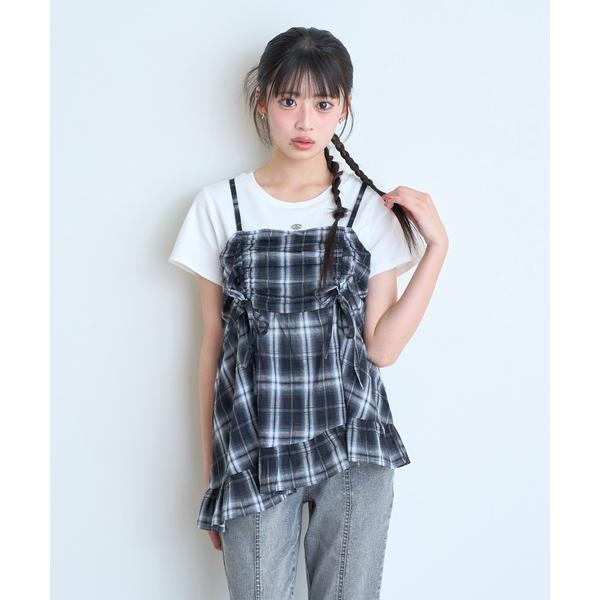 ZOZO問い合わせ番号:109880485ショップ:NARUMIYA ONLINE，ナルミヤ オンラインブランド:LOVETOXIC，ラブトキシック商品名:「LTXC/抗菌防臭」インナーつきイレヘムキャミチュニックカテゴリ:トップス>...