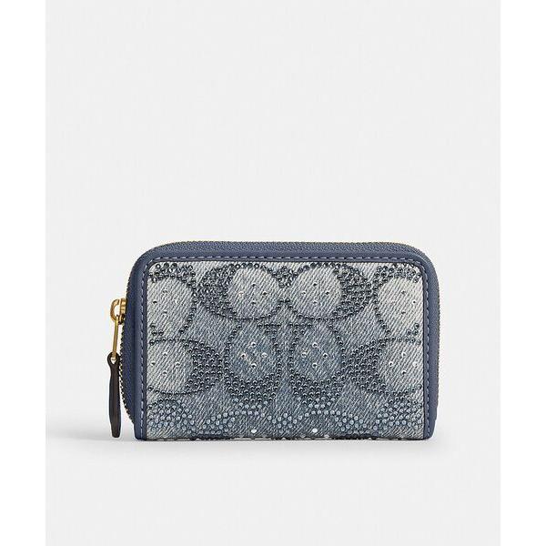 ZOZO問い合わせ番号:109921397ショップ:COACH，コーチブランド:COACH，コーチ商品名:エッセンシャル スモール ジップ アラウンド カード ケース・リジェネラティブ コットン デニム・クリスタル シグネチャーカテゴリ:財...