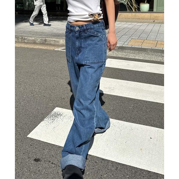 ZOZO問い合わせ番号:109957018ショップ:CANAL JEAN，キャナルジーンブランド:CANAL JEAN，キャナルジーン，El mar，エルマール商品名:El mar　ウォッシングデニムベイカーパンツカテゴリ:パンツ>デ...