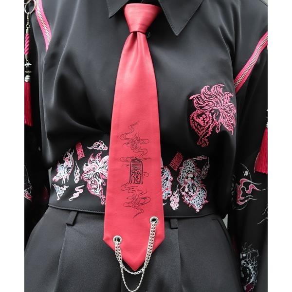 ZOZO問い合わせ番号:109958064ショップ:axes femme，アクシーズファムブランド:REZEN，リゼン商品名:護符プリント合皮ネクタイカテゴリ:フォーマルスーツ/小物>ネクタイブランド品番:VE633X08RZ素材:合...