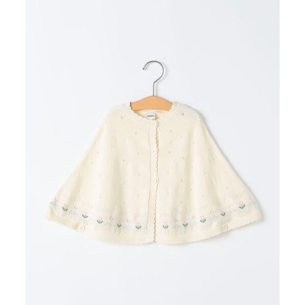 ZOZO問い合わせ番号:109996971ショップ:SHIPS KIDS，シップス キッズブランド:SHIPS，シップス商品名:SHIPS KIDS:「手洗い可能」ベビー フラワー モチーフ ニット マントカテゴリ:トップス>その他ト...