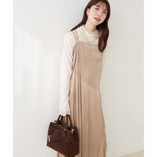 ZOZO問い合わせ番号:110000019ショップ:natural couture，ナチュラルクチュールブランド:natural couture，ナチュラルクチュール商品名:ベロアキャミワンピースカテゴリ:ワンピース/ドレス>ワンピー...