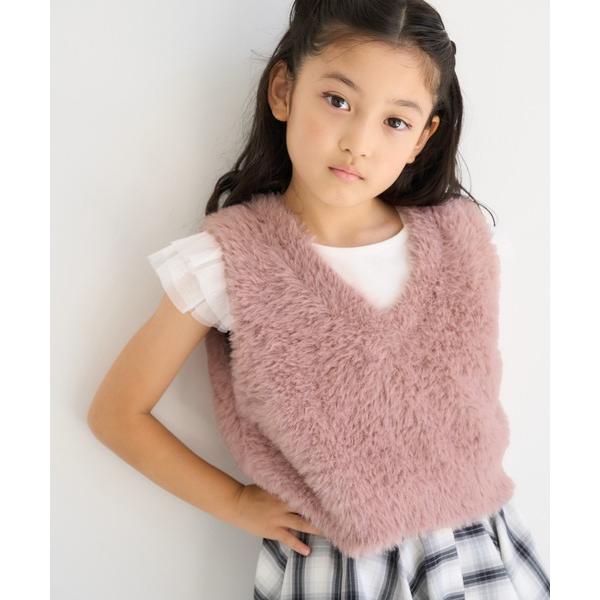 『タイムセール実施中』ZOZO問い合わせ番号:110041265ショップ:ROPE' PICNIC，ロぺピクニックブランド:ROPE' PICNIC，ロペピクニック商品名:「KIDS/キッズ」ラメショートフェザーニットベスト/リンクコーデカ...