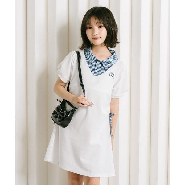 ZOZO問い合わせ番号:110041370ショップ:moredays store，モアデイズ・ストアブランド:URBAN CHERRY，アーバンチェリー商品名:「CHIPIE/シピ」”サラ軽ポロ”チェックシャツドッキングサイドギャザーリボン...