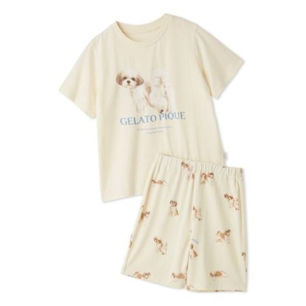 ZOZO問い合わせ番号:110080026ショップ:gelato pique，ジェラート　ピケブランド:gelato pique，ジェラートピケ商品名:「JUNIOR」「接触冷感」「UVカット」お散歩ドッグワンポイントTシャツ＆ショートパン...