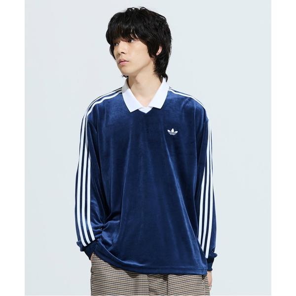 『タイムセール実施中』ZOZO問い合わせ番号:110083844ショップ:adidas，アディダスブランド:adidas，アディダス，adidas Originals，アディダスオリジナルス商品名:ベロア長袖ポロシャツ / アディダスオリジ...