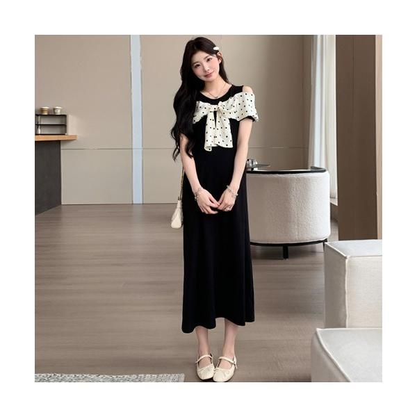 ZOZO問い合わせ番号:110121076ショップ:Ada.，エイダブランド:witch，ウイッチ商品名:マタニティワンピオープンショルダードット柄の大きなリボンカテゴリ:ママ＆ベビー>マタニティウェア/グッズブランド品番:ops-1...