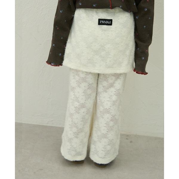 ZOZO問い合わせ番号:110123016ショップ:pairmanon，ペアマノンブランド:pairmanon，ペアマノン，coucou manon，ククゥ マノン商品名:「90-150cm」起毛レーススカート＆ レイヤードワイドパンツカテ...