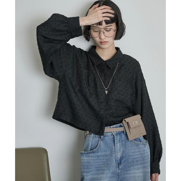 ZOZO問い合わせ番号:110232680ショップ:Avenue，アヴェニューブランド:THE YOn，ザヨン商品名:ドビードットクロップドポケットシャツカテゴリ:トップス>シャツ/ブラウスブランド品番:348264-998-043素...