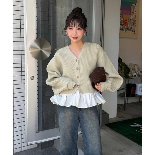 ZOZO問い合わせ番号:110234905ショップ:titivate，ティティベイトブランド:titivate，ティティベイト商品名:マルチway/レイヤードライクペプラムニットカーディガンカテゴリ:トップス>カーディガン/ボレロブラ...