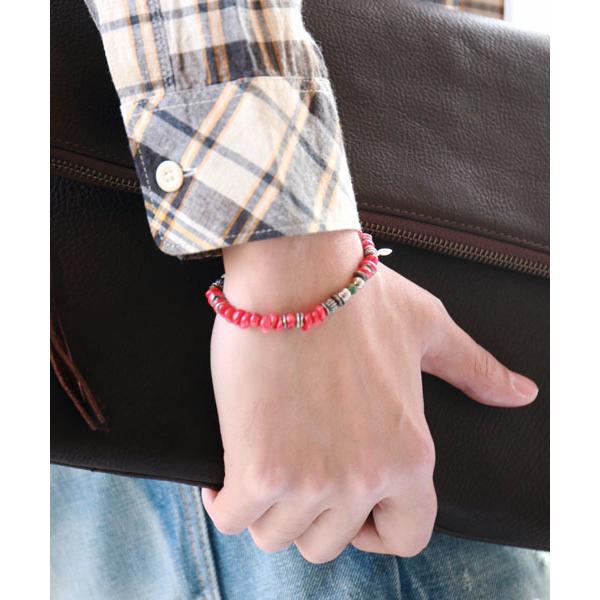 ZOZO問い合わせ番号:11928036ショップ:MR.OLIVE，ミスターオリーブブランド:amp japan，アンプジャパン商品名:Tumble Stone Short Bracelet -Red coral-(ビーズ ブレスレット)カ...