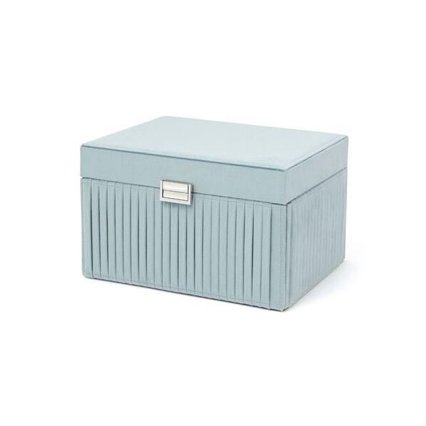 ZOZO問い合わせ番号:110474813ショップ:Francfranc，フランフランブランド:Francfranc，フランフラン商品名:ギャザー ジュエリーボックス L ブルー アクセサリー収納 大容量 ミラー付きカテゴリ:インテリア&g...