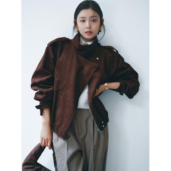 ZOZO問い合わせ番号:110477659ショップ:Mila Owen，ミラ オーウェンブランド:Mila Owen，ミラオーウェン商品名:スタンドカラーフェイクスウェードブルゾンカテゴリ:ジャケット/アウター>ライダースジャケットブ...