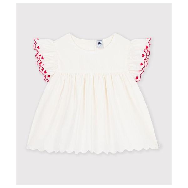 ZOZO問い合わせ番号:110555872ショップ:PETIT BATEAU，プチバトーブランド:PETIT BATEAU，プチバトー商品名:ハート刺繍半袖ブラウスカテゴリ:トップス>シャツ/ブラウスブランド品番:A0GYFA素材:身...