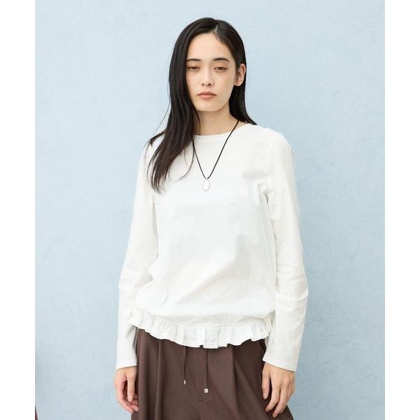『セール実施中』ZOZO問い合わせ番号:110558791ショップ:JEANASIS，ジーナシスブランド:JEANASIS，ジーナシス商品名:スソフリルドロストLS TEE/1057836カテゴリ:トップス>Tシャツ/カットソーブラン...