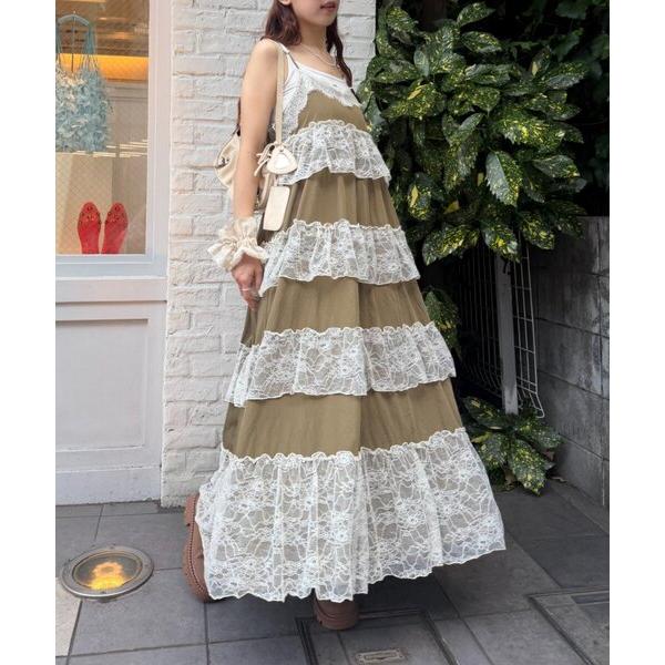 ZOZO問い合わせ番号:110634254ショップ:w closet，ダブルクローゼットブランド:w closet，ダブルクローゼット商品名:レースティアードキャミワンピースカテゴリ:ワンピース/ドレス>ワンピースブランド品番:WCZ...