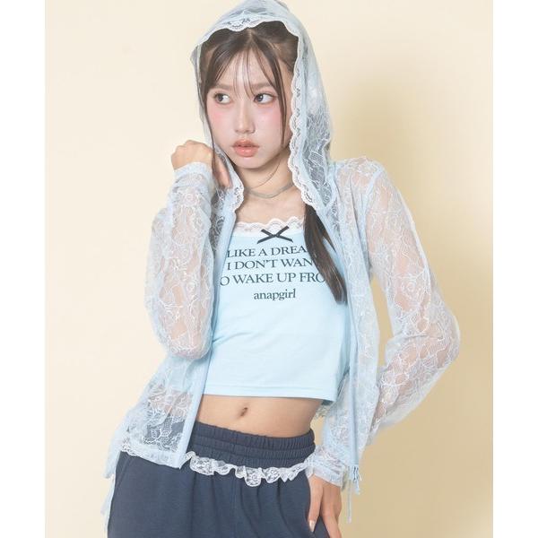 ZOZO問い合わせ番号:110635683ショップ:ANAP，アナップブランド:ANAP GiRL，アナップガール商品名:ラメレースパーカー×キャミソ−ル　ＳＥＴカテゴリ:トップス>アンサンブルブランド品番:918-8016素材:キャ...