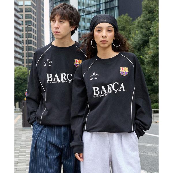 ZOZO問い合わせ番号:110713113ショップ:MONO-MART，モノマートブランド:MONO-MART，モノマート商品名:「FC BARCELONA/FCバルセロナ」別注 ドローコード ラグランスリーブ サッカーゲームデザインロンT...