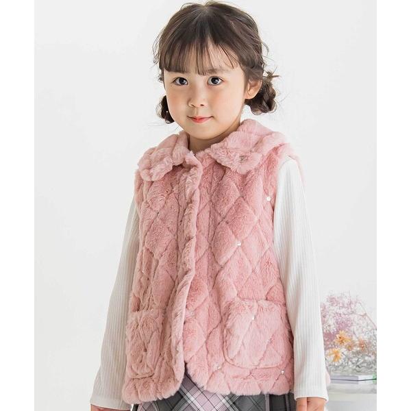 ZOZO問い合わせ番号:110717747ショップ:BEBE ONLINE STORE，ベベ オンラインストアブランド:BeBe Petits Pois Vert，ベベプチポワヴェール商品名:「店舗限定」スパンコールファーベストカテゴリ:ト...