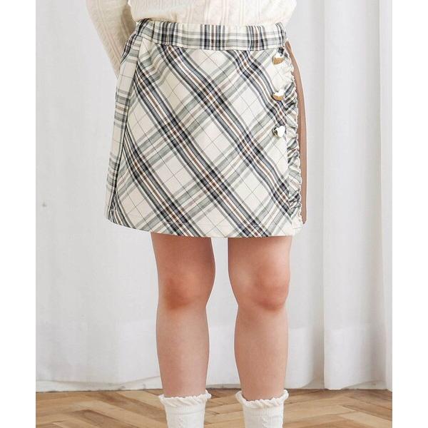 ZOZO問い合わせ番号:110717793ショップ:BEBE ONLINE STORE，ベベ オンラインストアブランド:SLAP SLIP，スラップスリップ商品名:「お揃い」プリーツラップチェック柄スカパン(90~130cm)カテゴリ:スカ...