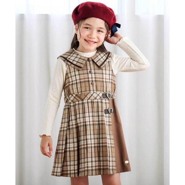 ZOZO問い合わせ番号:110717794ショップ:BEBE ONLINE STORE，ベベ オンラインストアブランド:SLAP SLIP，スラップスリップ商品名:「お揃い」セーラーカラープリーツチェックジャンパースカート(90~130cm...