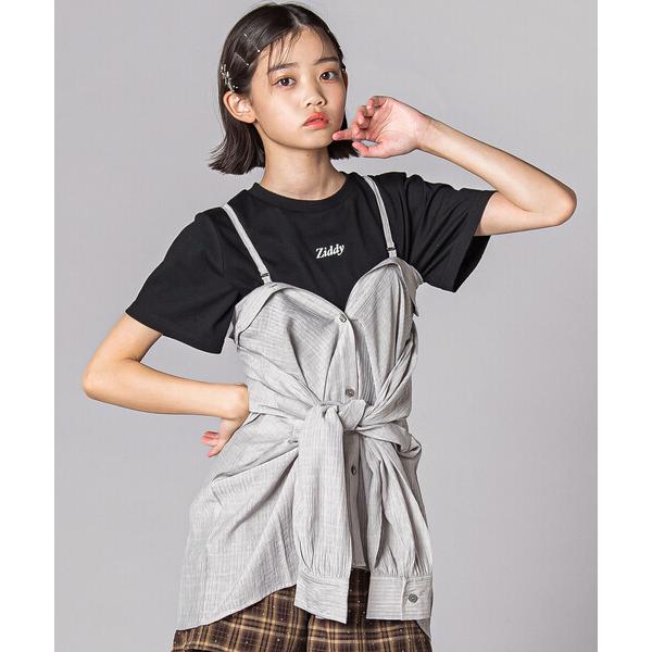 ZOZO問い合わせ番号:110717811ショップ:BEBE ONLINE STORE，ベベ オンラインストアブランド:ZIDDY，ジディ商品名:マルチウェイ長袖シアーシャツ＆半袖ロゴTセット(130~160cm)カテゴリ:トップス>...