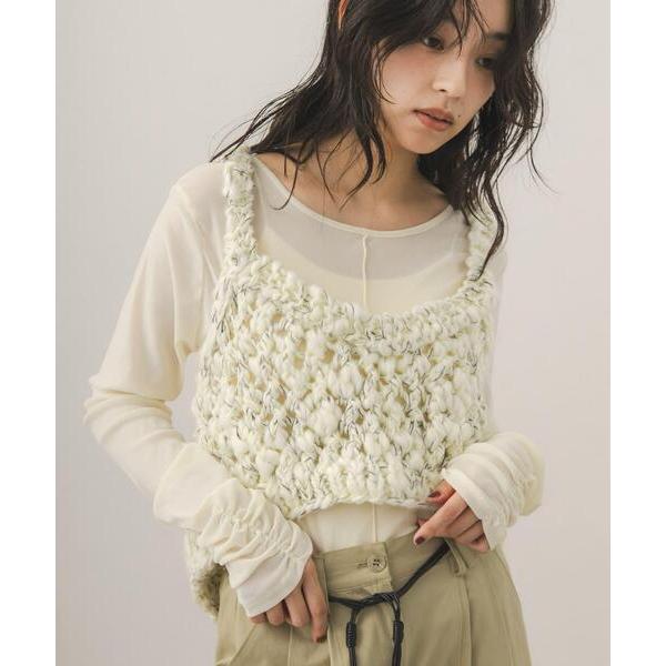 ZOZO問い合わせ番号:110719244ショップ:KBF，ケービーエフブランド:KBF，ケイビーエフ商品名:ハンドニットビスチェカテゴリ:トップス>ニット/セーターブランド品番:KB26330-2025100素材:アクリル100％原...
