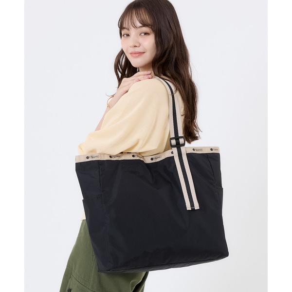 ZOZO問い合わせ番号:110758036ショップ:LeSportsac，レスポートサックブランド:LeSportsac，レスポートサック商品名:LG HANDLE ADJ TOTE ブラック/ブラックベージュウェビングカテゴリ:バッグ&g...